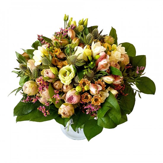 Kytice cool, moderní kytice s dominantou trsových růží - Rozvoz květin ...